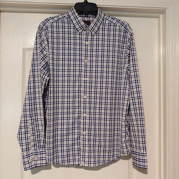 Untucket | Shirts | Untucket Western Blackbluewhite Plaid Long Sleeve ...